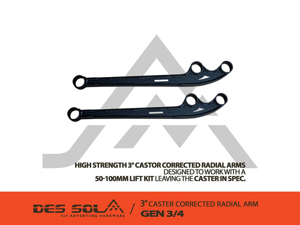 Gen 3/4 Jimny High Strength 3° Castor Corrected Radial Arms by Des Sol – Wild Access